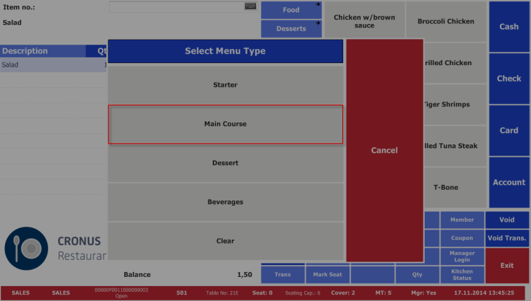 Using Restaurant Menu Types