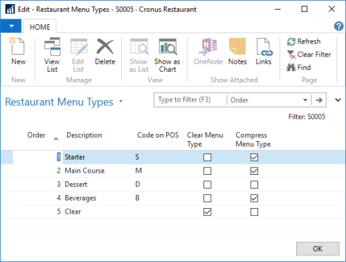 Setting Up Restaurant Menu Type