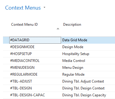 Context Menus