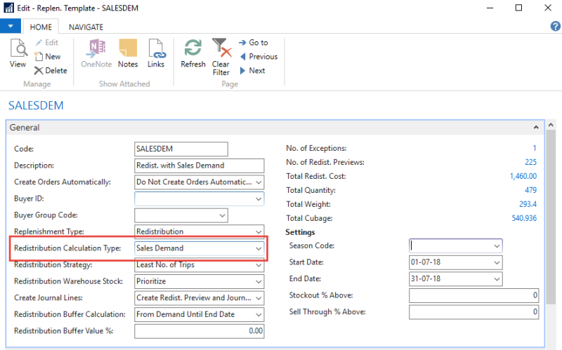 Redistribution Calculation Types